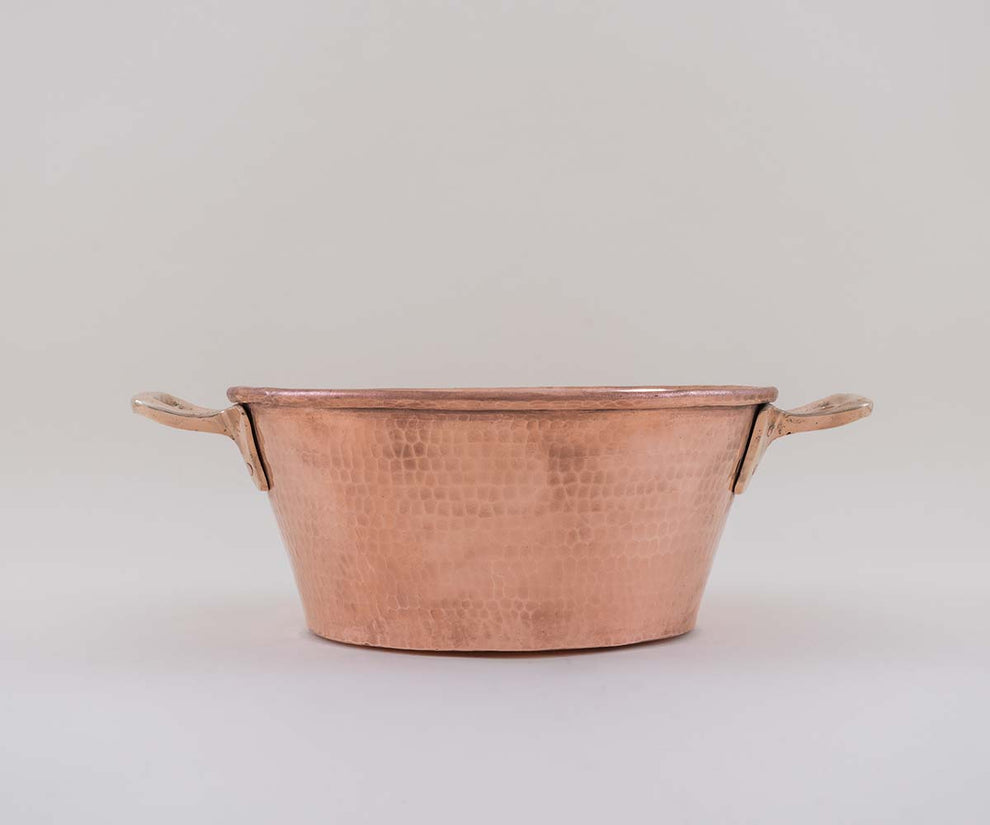 Cazo en Cobre con Asas de Bronce – Cobre Santa Clara